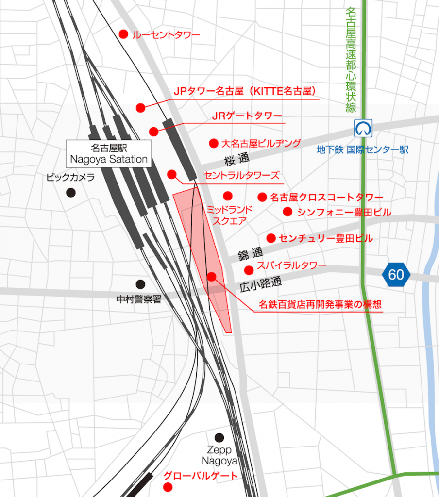 ビルが好き！名古屋駅の高層ビルと再開発計画 ※Mapあり